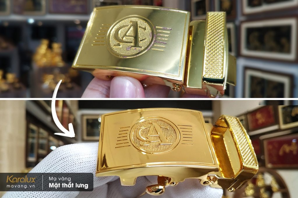 Mạ vàng cho mặt thắt lưng ngành công an cũ với công nghệ mạ Pre Gold